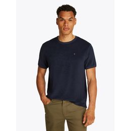 Tommy Hilfiger Herren T-Shirt "TERRY TOWELLING TEE", blau, Gr. M, Single Jersey, Obermaterial: 77% Baumwolle, 23% Polyester, Shirts, aus Frottee Samt