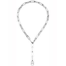 Jobo Damen Kette mit Anh&auml;nger, Edelstahl, L: 55, silber, Edelstahl, Halsketten, Y-Collier Edelstahl 55 cm