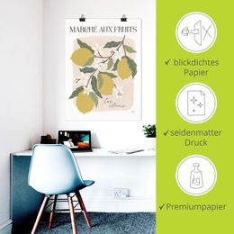 Wandbild Artland, B:90cm H:120cm, gelb, Papier, Wohnzimmer, Bilder, "Marche aux Fruits II", als Alubild, Leinwandbild, Poster, Wandaufkleber in