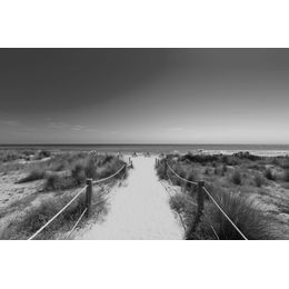 papermoon Fototapete "Strand Schwarz & Wei&szlig;", B/L: 2,5m x 1,86m, Bahnen: 5 Stk., schwarz, Schlafzimmer, Tapeten