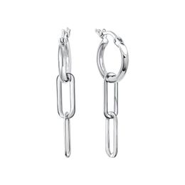 Vivance Damen Paar Creolen "925-Sterling Silber rhodiniert", one-size, Silber 925 (Sterlingsilber), wei&szlig;, Silber 925 (Sterlingsilber), Ohrringe
