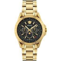 Versace Herren Multifunktionsuhr "V-GALAXY MOONPHASE", gold, Armbanduhren, Quarzuhr,Armbanduhr,Herrenuhr,Swiss Made,Edelstahlarmband,Mondphase