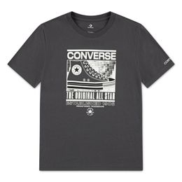 Converse Jungen T-Shirt "CNVB STATIC BACKGROUND SNKR SS"schwarz matter, Gr. 128, Obermaterial: 60% Baumwolle, 40% Polyester, Shirts, f&uuml;r Kinder