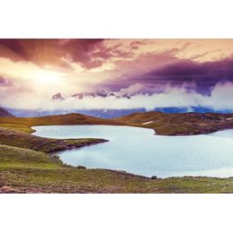 papermoon Fototapete "Fluss durch Landschaft", B/L: 4m x 2,6m, Bahnen: 8 Stk., bunt, Schlafzimmer, Tapeten