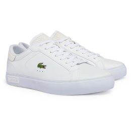 Lacoste Herren Sneaker "POWERCOURT 1121 1 SMA", Gr. 45wei&szlig;, Leder, Schuhe