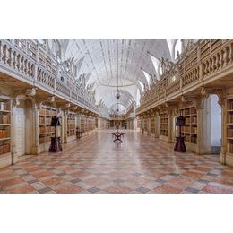 papermoon Fototapete "Bibliothek", B/L: 4,5m x 2,8m, Bahnen: 9 Stk., bunt, Schlafzimmer, Tapeten