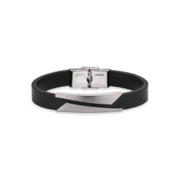 Bruno Banani Herren Armband "Schmuck Geschenk Lederarmband", 20,5, Edelstahl Kautschuk, grau, Edelstahl, Kautschuk, Armb&auml;nder