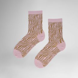 Hudson Damen Socken "Socke Zebra", Gr. 35, lila, Obermaterial: 82% Baumwolle CO. 15% Polyamid PA. 3% Elasthan EL., Socken