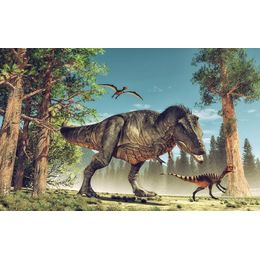 papermoon Fototapete "Dinosaurier", B/L: 4m x 2,6m, Bahnen: 8 Stk., bunt, Schlafzimmer, Tapeten