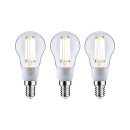 Paulmann LED-Leuchtmittel "Eco-Line 3er Pack Tropfen 525lm 2,5W 3000K klar 230V", L:10cm &Oslash;:4,5cm, transparent, Leuchtmittel