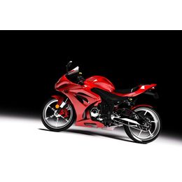 papermoon Fototapete "Rotes Sportmotorrad", B/L: 4,5m x 2,8m, Rollen: 1, bunt, Wohnzimmer, Tapeten