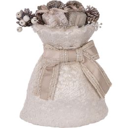 Weihnachtsfigur "Deko-Geschenksack mit Tannenzapfen", B/H/T: 16cm x 45cm x 32cm, beige, MyFlair M&Ouml;BEL & ACCESSOIRES, Dekofiguren, Weihnachtsdeko,