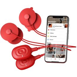 Therabody TENS-EMS-Ger&auml;t "PowerDot DUO RED 2.0 Muskelstimulator", rot, Elektro-Muskel-Stimulationsger&auml;te, zur Schmerzlinderung, App-Steuerung,