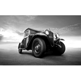 papermoon Fototapete "Oldtimer Schwarz Wei&szlig;", B/L: 4,5m x 2,8m, Bahnen: 9 Stk., bunt, Schlafzimmer, Tapeten