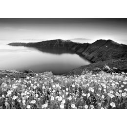 papermoon Fototapete "Landschaft schwarz & wei&szlig;", B/L: 5m x 2,8m, Bahnen: 10 Stk., schwarz, Schlafzimmer, Tapeten
