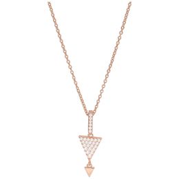 Smart Jewel Damen Kette mit Anh&auml;nger "Anh&auml;nger mit Zirkoniasteinen, ros&eacute; vergoldet, Silber 925", 47cm, Silber 925 (Sterlingsilber), rosa, Silber 925