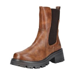 Mustang Shoes Damen Stiefelette "Mustang Shoes Stiefelette Lederimitat/Textil", Gr. 37cognac, Lederimitat, Textil, Schuhe
