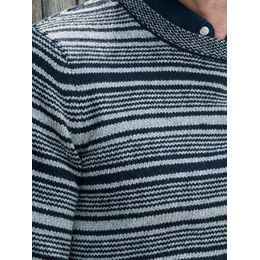 Lerros Herren Strickpullover "Herren Crewneck-Stricker, gestreift", grau, Gr. M, 50% Polyacryl, 30% Wolle, 20% Baumwolle, Pullover