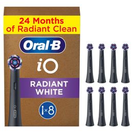 Oral-B Herren Aufsteckb&uuml;rsten "Oral-B iO Strahlendes Weiss", 8 Stk., schwarz, Zahnb&uuml;rstenk&ouml;pfe, fortschrittliche Plaque-Entfernung, Poliereins&auml;tze