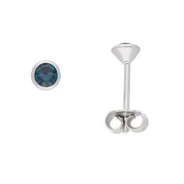 Adelia&acute;s ADELIA ́S Damen Paar Ohrh&auml;nger "1 Paar 925 Silber Ohrringe / Ohrstecker mit Zirkonia &Oslash; 3 mm", Damen, Silber 925 (Sterlingsilber), blau, Silber 925