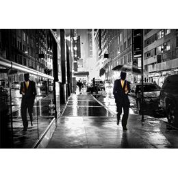 papermoon Fototapete "Wet Manhattan Street", B/L: 5m x 2,8m, Bahnen: 10 Stk., bunt, Schlafzimmer, Tapeten