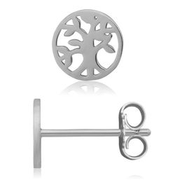 Firetti Damen Paar Ohrstecker "Schmuck Geschenk Silber 925 Ohrschmuck Lebensbaum", 7mm, Silber 925 (Sterlingsilber), silber, Silber 925