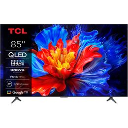 TCL QLED-Fernseher "85P81KX1", 85, schwarz, Fernseher, 144Hz, Multi-HDR, Dolby Vision, Game Master, Smart TV, Apple TV, ONKYO