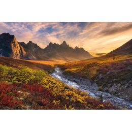 papermoon Fototapete "Photo-Art CHRIS MOORE, BERGPARADIES", B/L: 5m x 2,8m, Bahnen: 10 Stk., bunt, Schlafzimmer, Tapeten