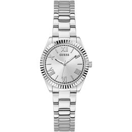 Guess Damen Quarzuhr "MINI LUNA", silber, Armbanduhren, Armbanduhr, Damenuhr, Edelstahlarmband