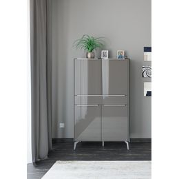 Highboard, B:92cm H:155cm T:42cmanthrazit matt lack, glas anthrazit glanz, SET ONE BY Musterring, Glas, Holzwerkstoff, Wohnzimmer, Sideboards,