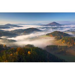 papermoon Fototapete "Photo-Art MARTIN RAK, HERBST FAIRYTALE", B/L: 5m x 2,8m, Bahnen: 10 Stk., bunt, Schlafzimmer, Tapeten