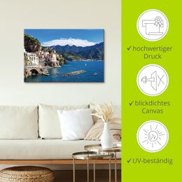 Wandbild Artland, B:90cm H:60cmfarbe bild(er): blau, Leinwand, Wohnzimmer, Bilder, "Atrani an der Amalfik&uuml;ste in Italien", als Alubild, Leinwandbild,