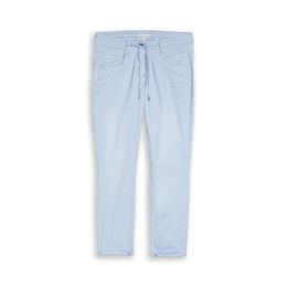 Tom Tailor Damen Tapered Relaxed Hose, blau, Uni, Gr. 46/28