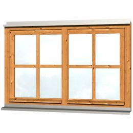 Skan Holz Fenster SKANHOLZ, B:132cm H:82cm, braun, Glas, Massivholz, Fenster, "Doppelfenster", f&uuml;r Carports, 132,4 x 82,1 cm