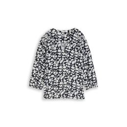 Tom Tailor Damen Bluse aus Viskose, blau, Gemustert, Gr. 40