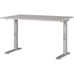 Schreibtisch Germania, B:120cm H:91cm T:80cm, grau, B&uuml;ro, Tische, "Downey", h&ouml;henverstellbar von 68-91 cm, verf&uuml;gbar in verschiedenen Breiten