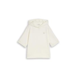Tom Tailor Damen Hoodie Sweatshirt aus Scuba, wei&szlig;, Uni, Gr. XXL