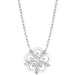 Amor Damen Kette mit Anh&auml;nger "Blume", Silber 925 (Sterlingsilber), L: 45 B: 1mm, silber, Silber 925 (Sterlingsilber), B:1mm, Halsketten, mit