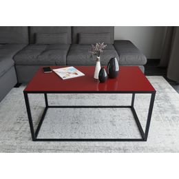 Couchtisch, B:100cm H:45cm T:60cmgraphit schwarz, glas bordeauxrot glanz, graphit schwarz, glas bordeauxrot glanz, SET ONE BY Musterring, Wohnzimmer,