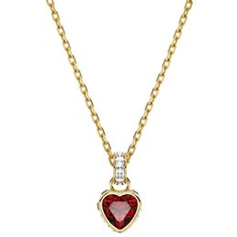 Swarovski Damen Kette mit Anh&auml;nger "Chroma Herz", Metall, L: 44, rot, Metall, Halsketten, mit Swarovski Kristall