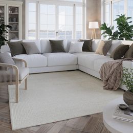 Wollteppich Wecon Home, B:300cm H:15mm L:400cm, beige, Schurwolle, Wohnzimmer, Teppiche, "Hamptons TWENTYONE", L&auml;ufer, Schurwolle, Kurzflor,
