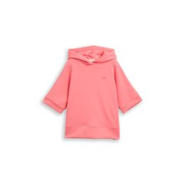 Tom Tailor Damen Hoodie Sweatshirt aus Scuba, rosa, Uni, Gr. M
