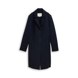 Tom Tailor Damen Scuba Mantel mit Eingriffstaschen, blau, Uni, Gr. M