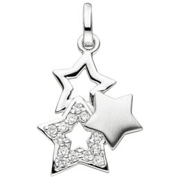 Jobo Damen Sternanh&auml;nger "Anh&auml;nger Sterne", Silber 925 (Sterlingsilber), silber, Silber 925 (Sterlingsilber), Schmuckanh&auml;nger, 925 Silber mit Zirkonia