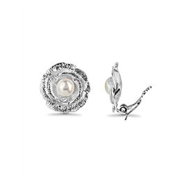 Lady Damen Paar Ohrclips, silber, Ohrringe