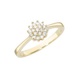 Luigi Merano Damen Diamantring "Bl&uuml;te mit Brillanten, Gold 585", 54, SI = kleine Einschl&uuml;sse, Gelbgold 585, wei&szlig;, Gelbgold 585, Fingerringe