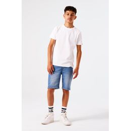Garcia Jungen Shorts, blau, Gr. 128, unifarben, Denim/Jeans, Obermaterial: 99% Baumwolle, 1% Elasthan, Hosen, mit praktischen Taschen for BOYS