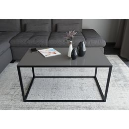 Couchtisch, B:100cm H:45cm T:60cmgraphit schwarz, glas anthrazit glanz, graphit schwarz, glas anthrazit glanz, SET ONE BY Musterring, Wohnzimmer,