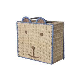 Rice Bast Koffer B&auml;r 40 x 34 x 18 cm, blau skandinavische Deko Online Shop