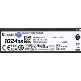 Kingston interne SSD "1024G KC3000 M.2 2280 NVMe SSD", B:13cm H:1cm T:18,5cmohne farbbezeichnung, Festplatten